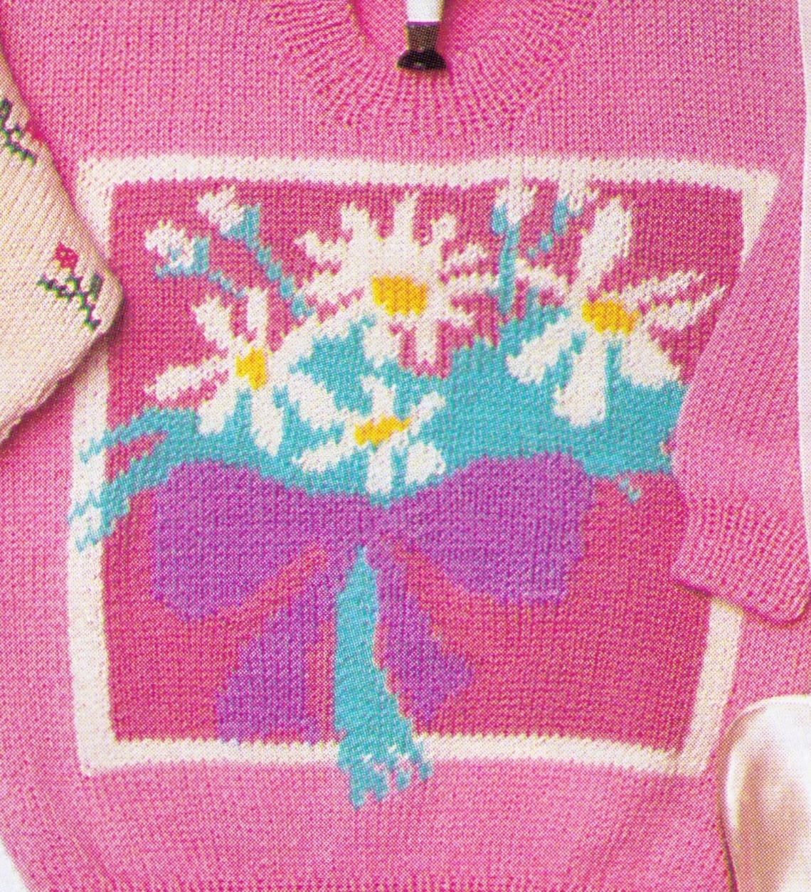 EASTER or SPRING Rabbit and Flowers Winter Jumper for Children Girls ...