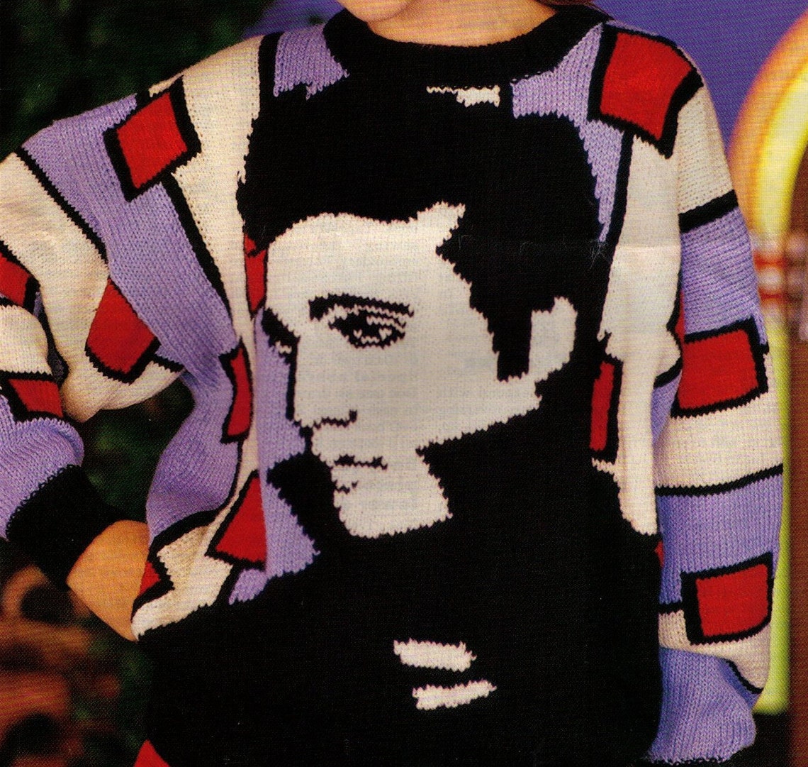 Retro Women's KING of the Knit Parade Elvis Picture Jumper Trendy Music ...