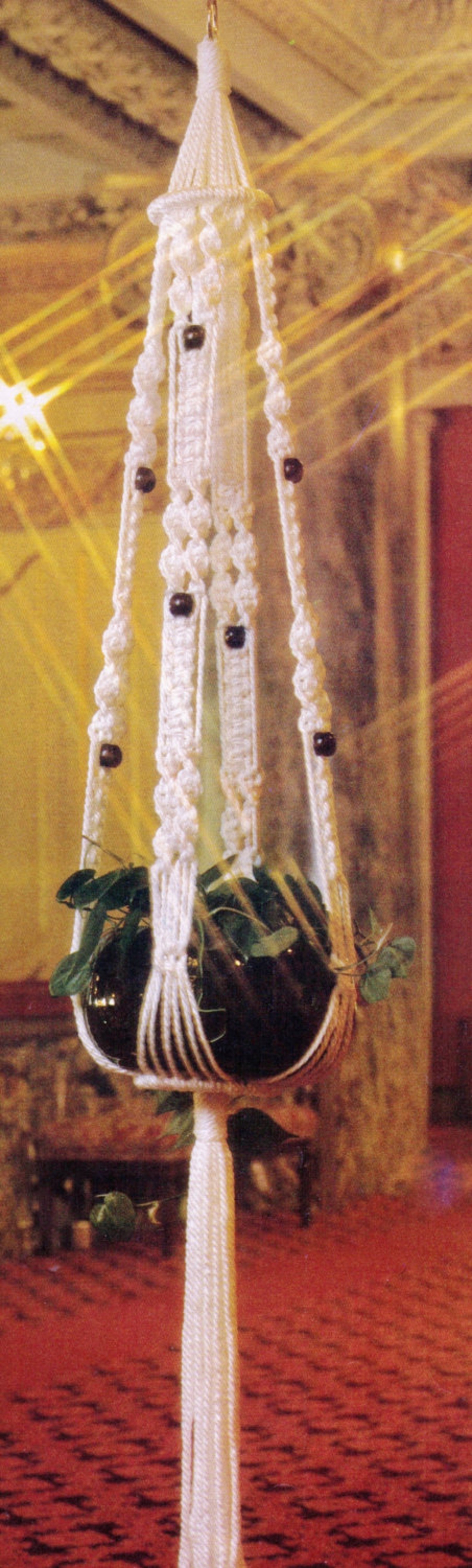 Vintage MACRAME Retro Lifetyle 70'S Hanging Pot Plant Fruit Holder ...