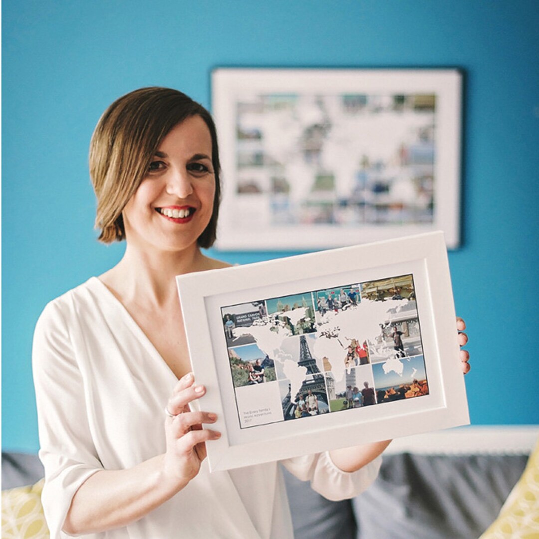 Personalised World Travel Photo Collage Map - Etsy