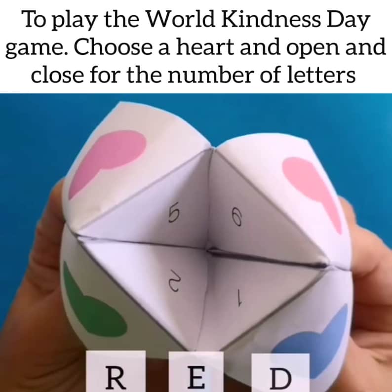 Printable Kindness Fortune Teller Kindness Cootie Catcher Spreading ...