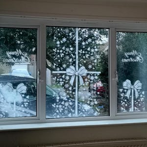 SVG Christmas Window | Cricut Festive PNG | Snow Spray Stencil | Large ...