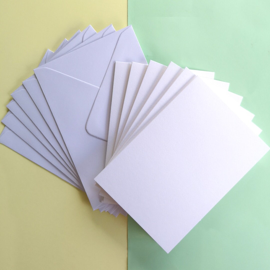 White Blank Cards and Envelopes A6 Card Blanks Diamond Envelopes White ...