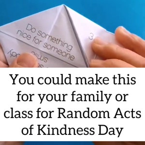 Printable Kindness Fortune Teller | Kindness Cootie Catcher | Spreading ...