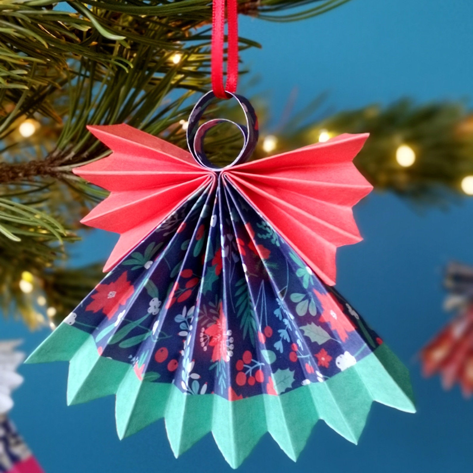 Handmade Traditional Paper Angel | Origami Christmas Decoration | Holly ...