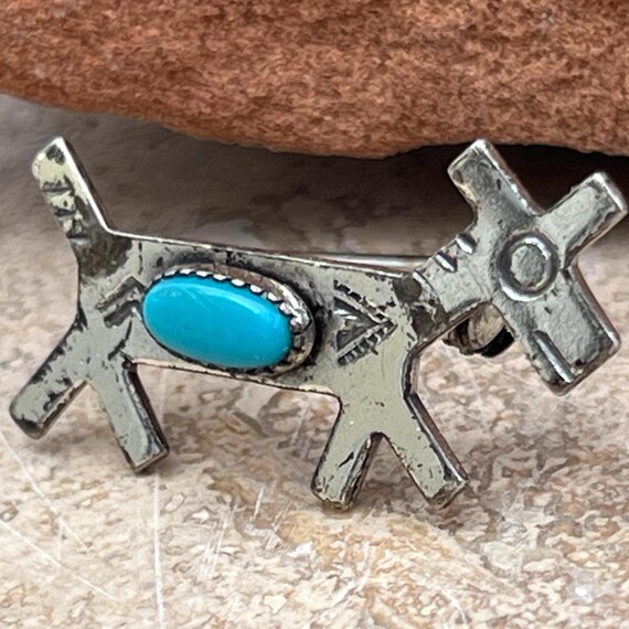 Vintage Bell Trading Post Sterling Silver Dog Pin wit… - Gem