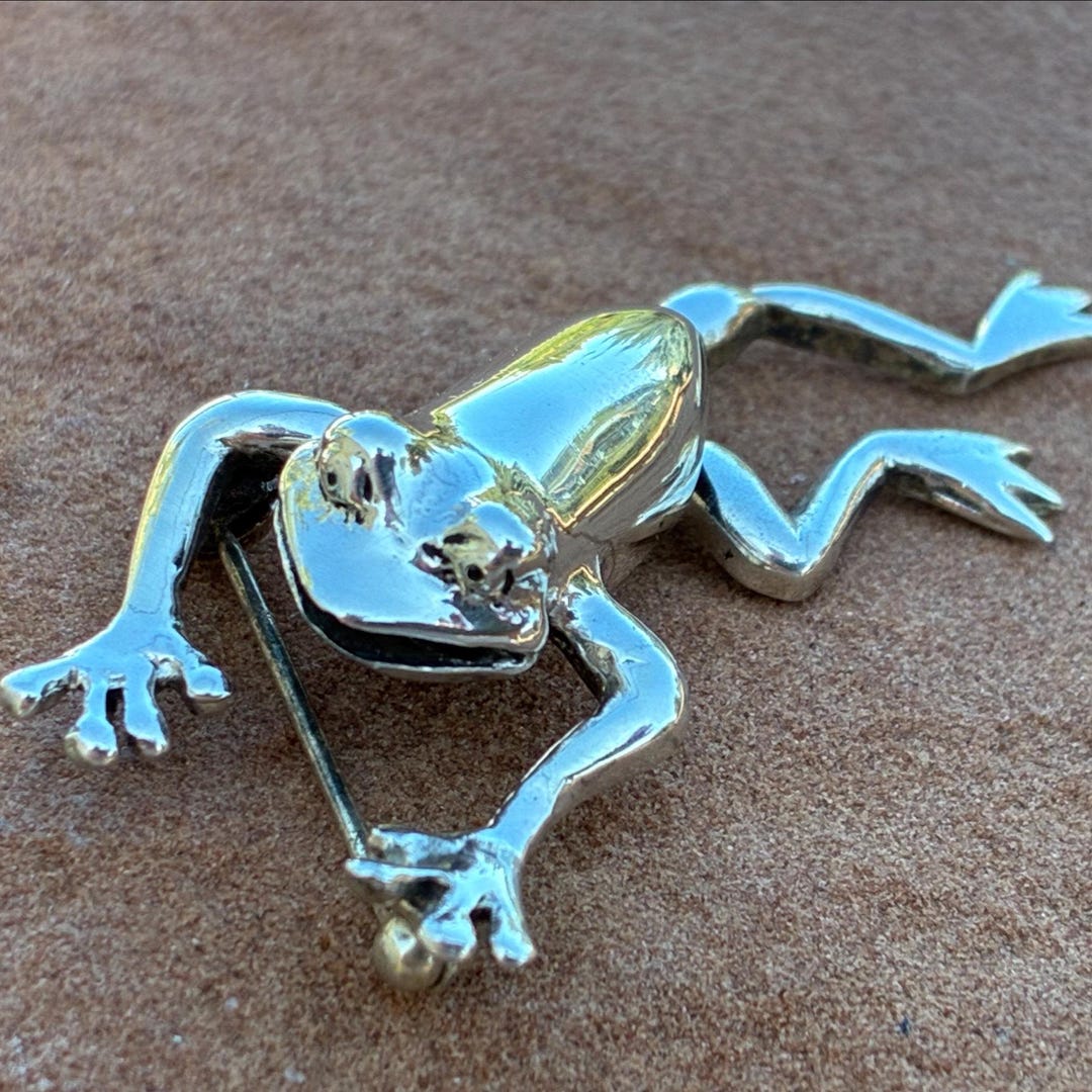 Articulated Frog Pin Vintage Sterling Animal Brooch With Moving Legs - Etsy