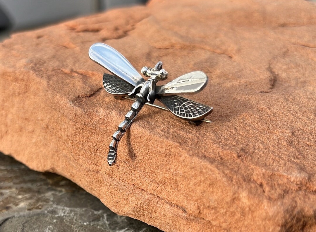 Vintage Small Mexican Sterling Silver Dragonfly Pin / Brooch - Etsy