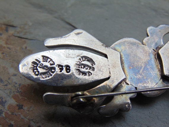 Beto ~ Vintage Taxco Sterling Silver Brooch / Pin wit… - Gem