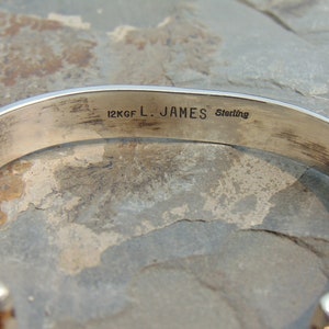 Leonard James Vintage Navajo Sterling Cuff Bracelet With Silver and 12K ...