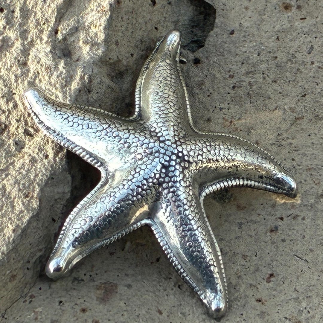 Sterling Starfish Brooch Vintage Silver Pin by Beau - Etsy