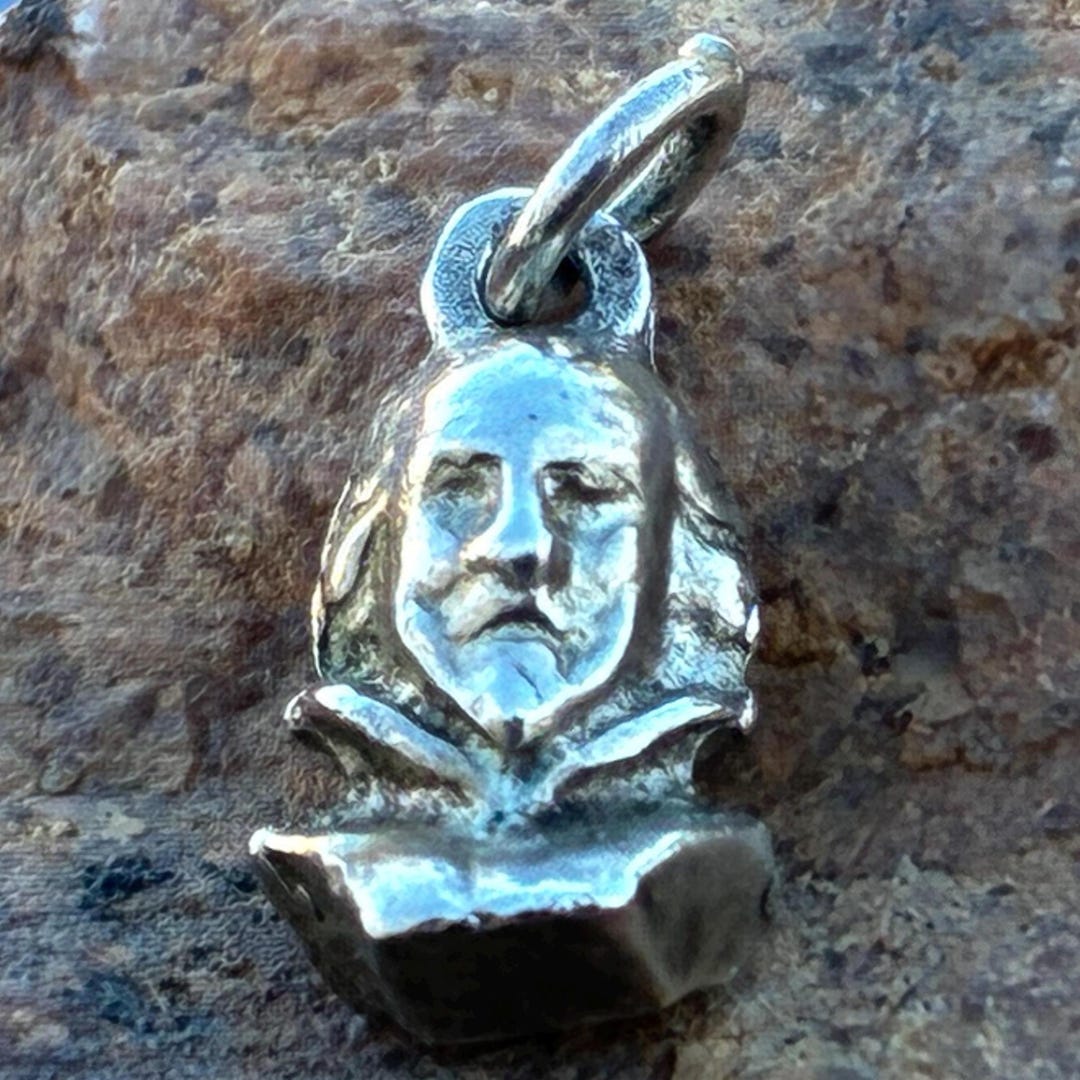 Vintage Small 800 Silver 3D Dimensional William Shakespeare Head Bust ...