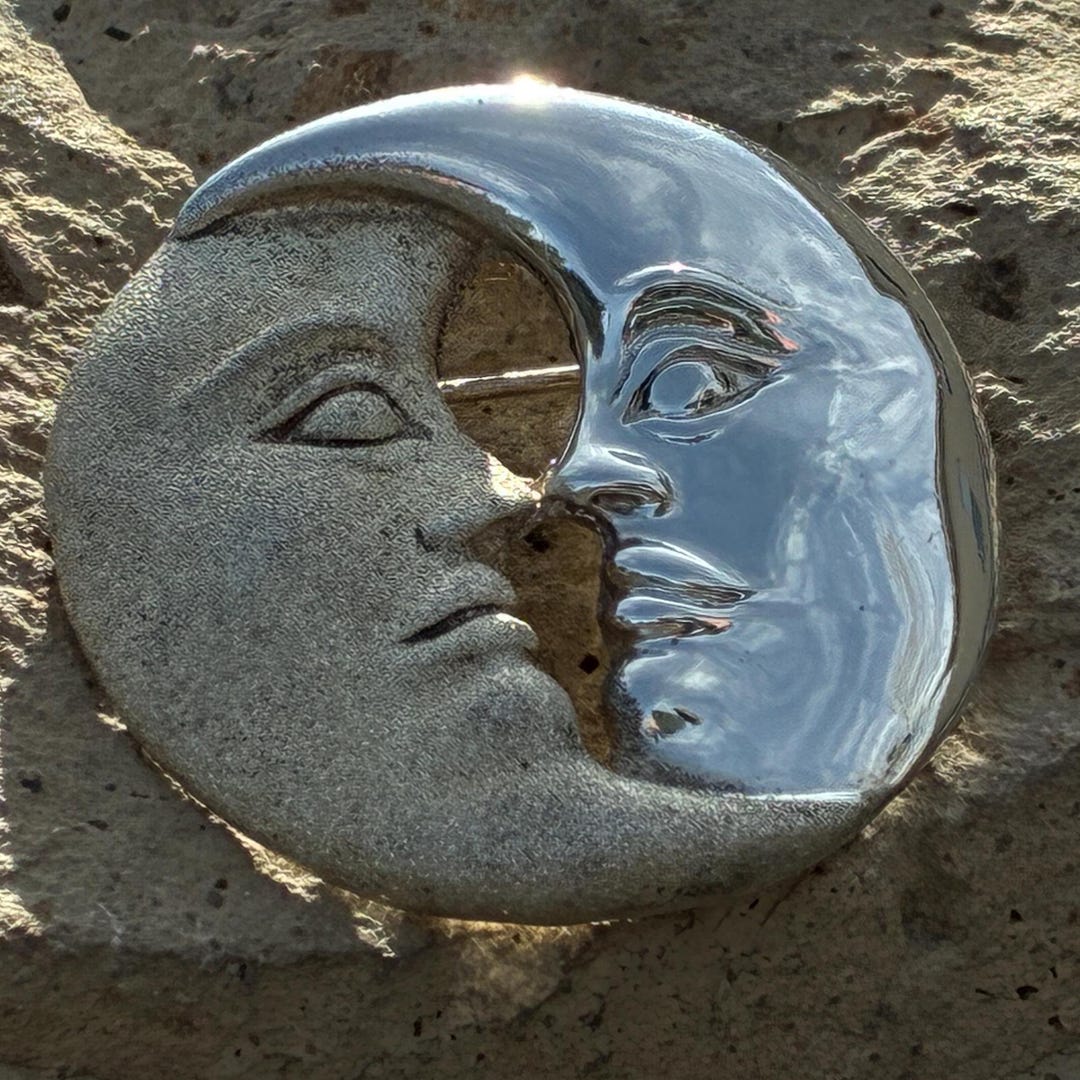 D'molina Vintage Mexico Sterling Double Crescent Moon Pendant Brooch ...