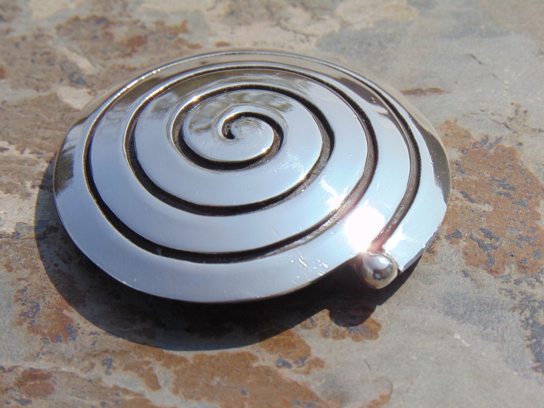 Carmen Beckmann Vintage Spiral Sterling Silver Domed Pin / - Etsy