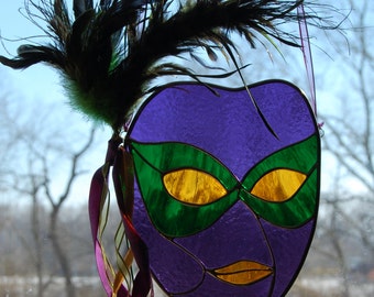 Mardi Gras Mask Stained Glass - Etsy
