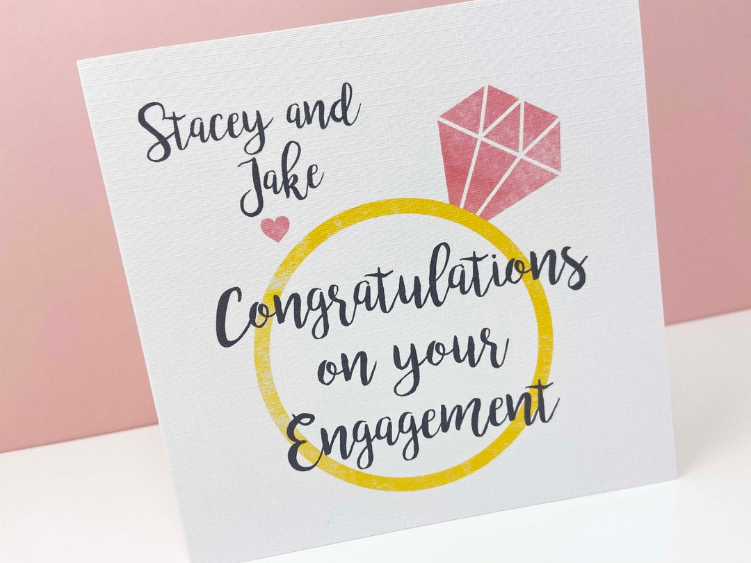 Personalised Engagement Ring Card Engagement Card Diamond - Etsy