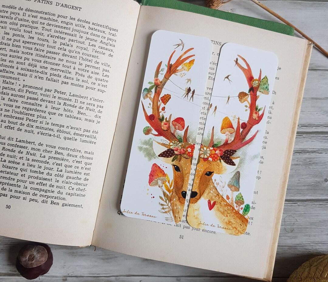 Set of 2 Deer Bookmarks 5x15cm - Etsy UK