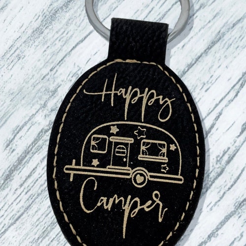 Happy Camper Keychain RV Keychain Camping Travel Handmade - Etsy