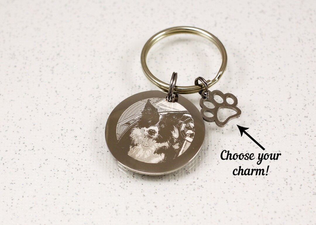 Photo Key Chain, Engraved Keychain, Custom Portrait Photo Keepsake ...