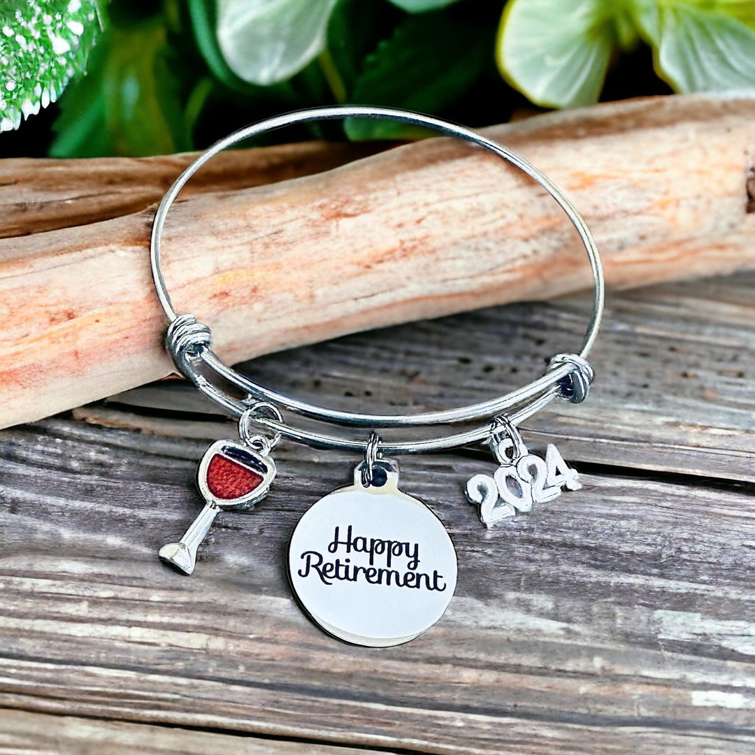 Retirement Gift, Custom Charm Bracelets for Women, Retirement Jewelry ...