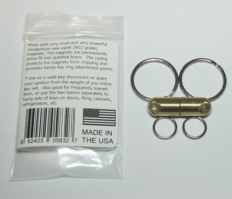 Strong Brass Keychain Magnet - Quick Connect Release - Etsy