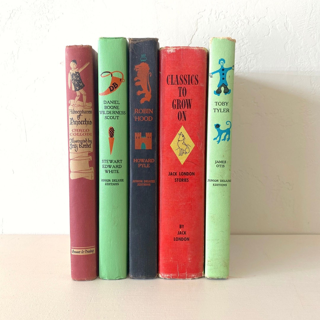 Retro 50s Vintage Book Set of 5 Illustrated Hardcover Books for ...