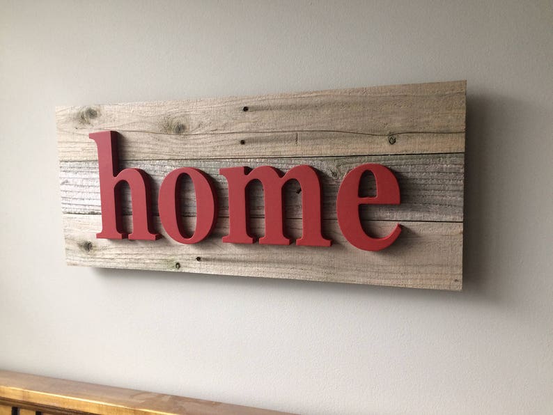 Home Sign on a Reclaimed Wood Backboard. Unique and Inviting - Etsy