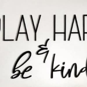 PLAY HARD & Be Kind Wall Letters for Playroom Den - Etsy