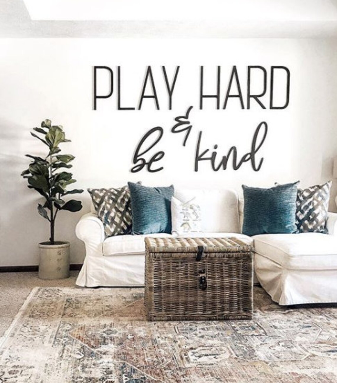 PLAY HARD & Be Kind Wall Letters for Playroom Den - Etsy