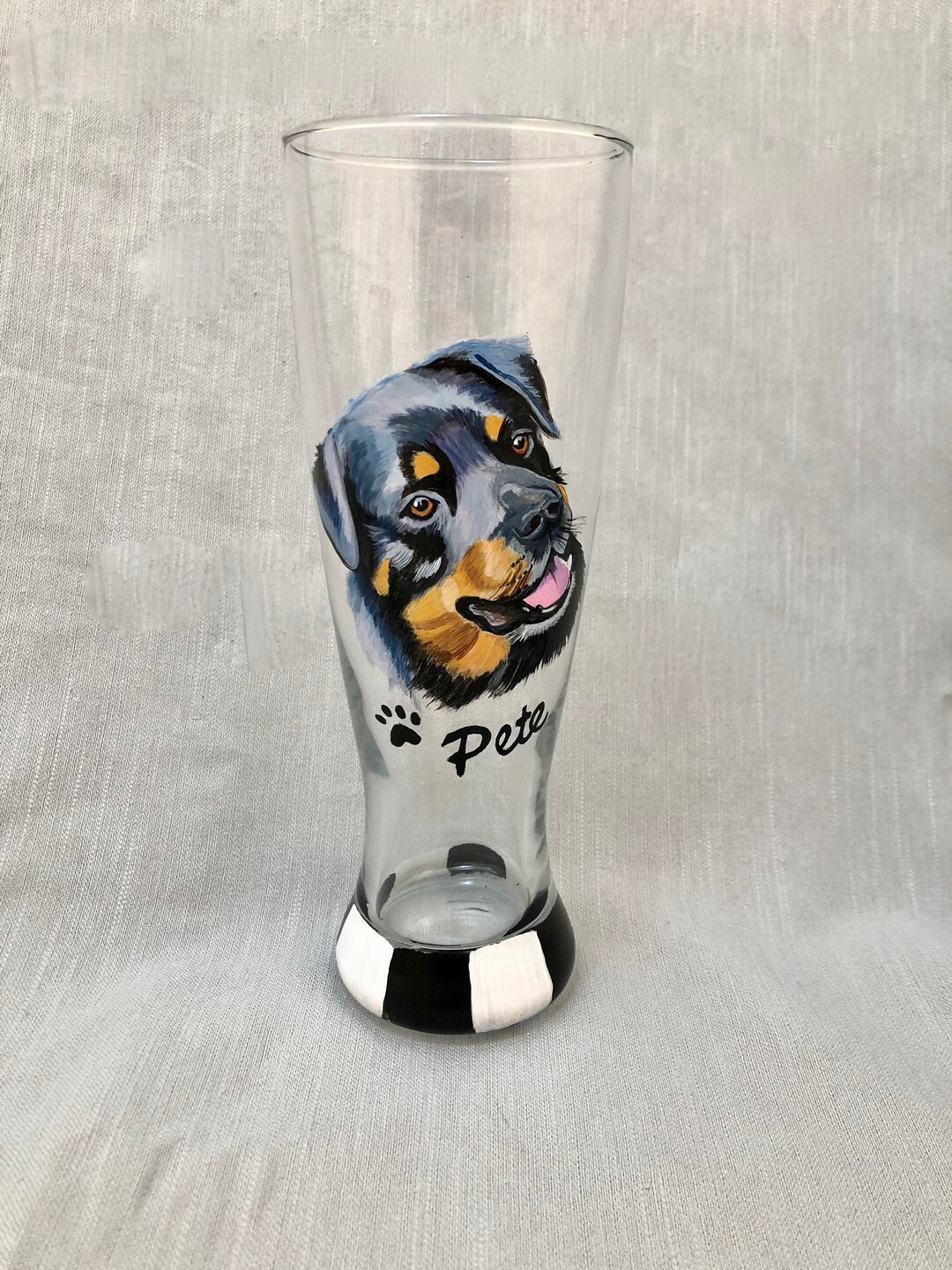 PILSNER GLASS With Your Pet's Hand Painted Portrait - Etsy