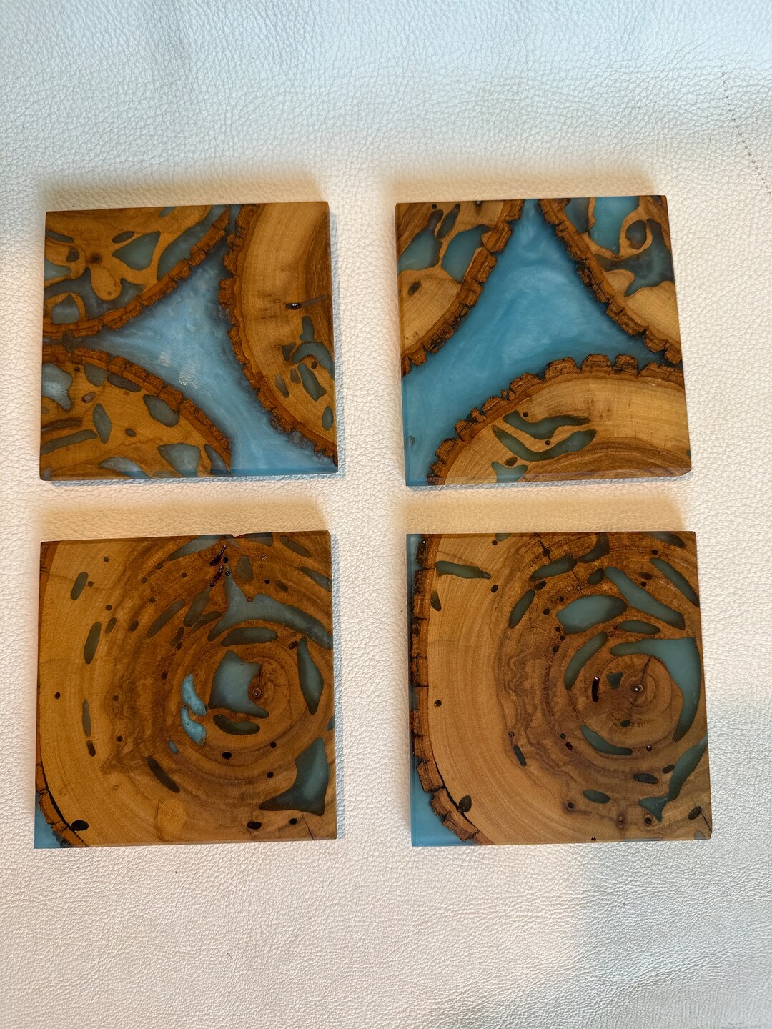 Wood and Epoxy Drink Coasters Set of 4 With Shipping Included - Etsy