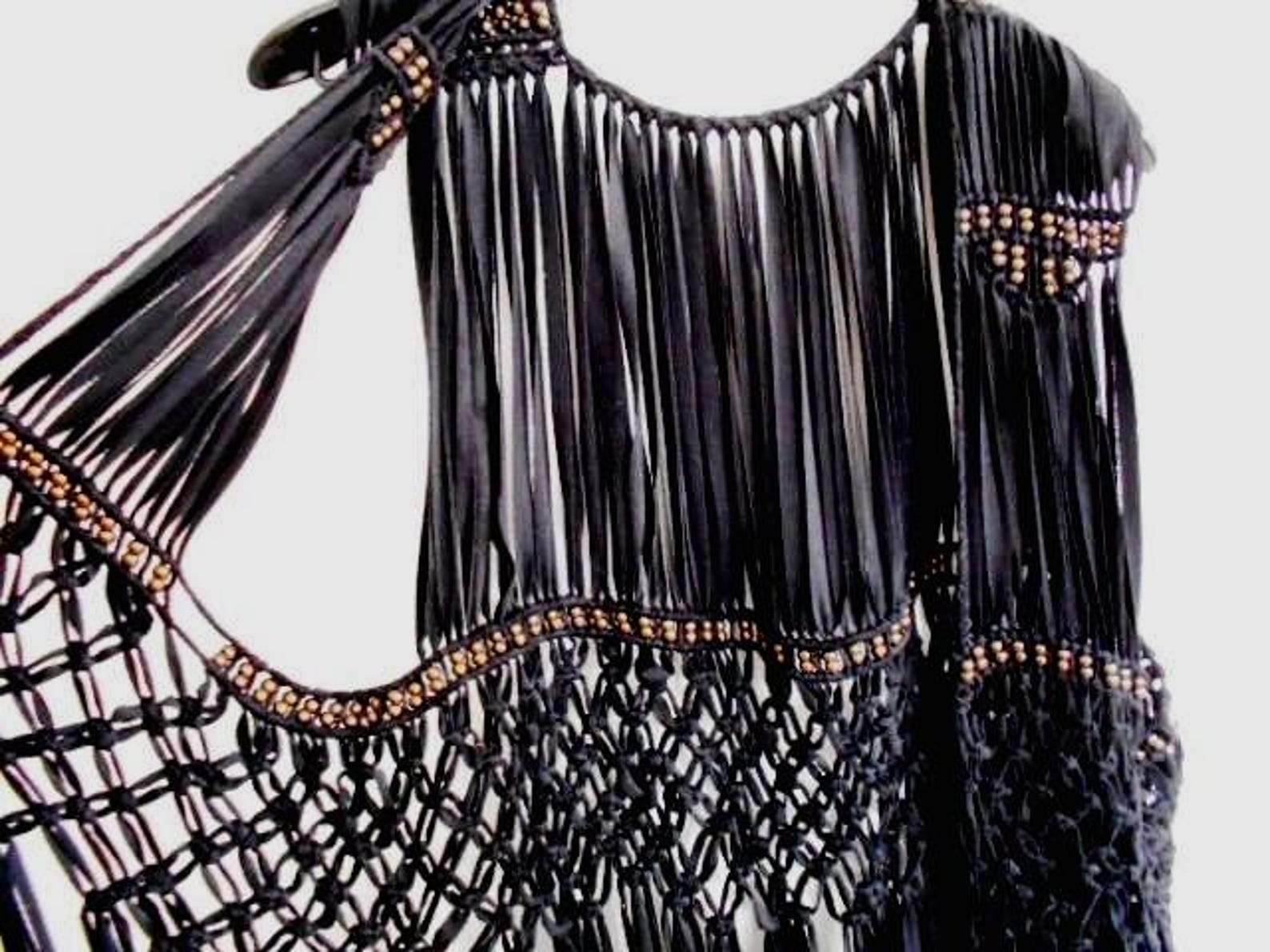 Handwoven Macrame Style Tunic, Fringe Tunic, Fringe Sheath, Modern ...