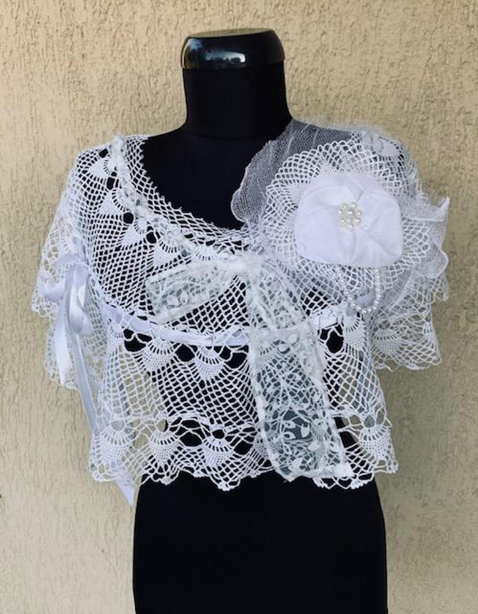 Victorian Wedding White Collar, Shawl, Cloak/ Shrugs/ Wrap/, Wearable ...