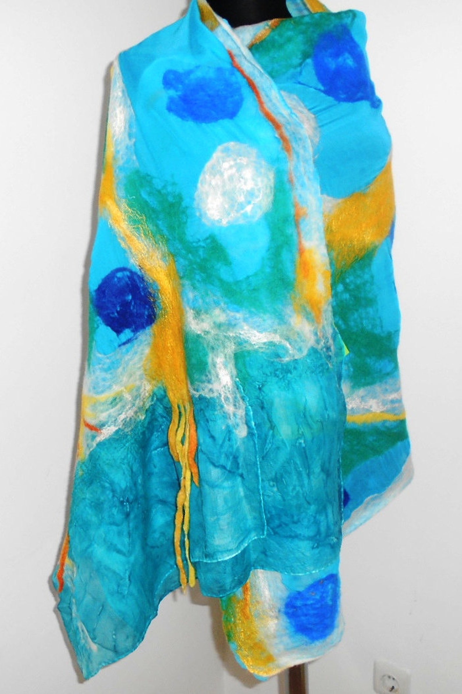 Felt Cape felt Scarf Nunofelt Bolerohandmade Itemone a - Etsy