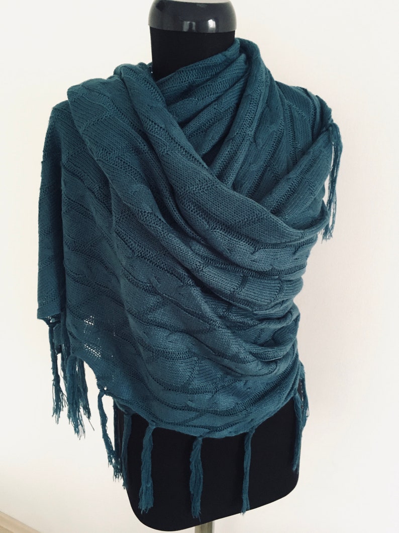 Vintage Large Shawl Multi-functional Cloak Navy Blue - Etsy