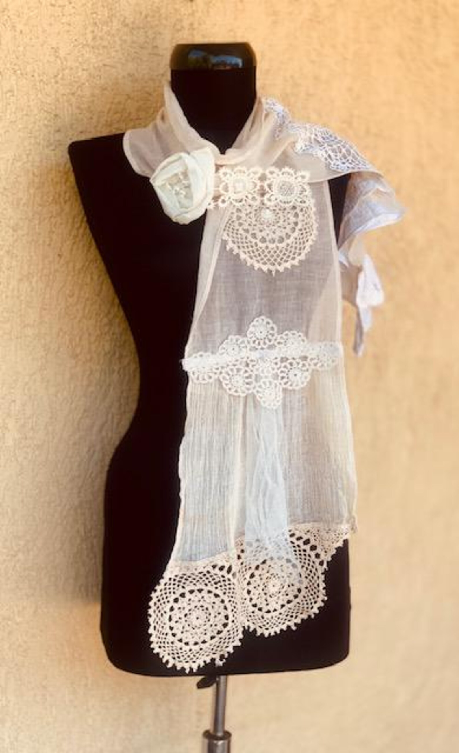 Handmade Lace Shawl | Long, Light and Buoyant | Wearable Art | Chic ...