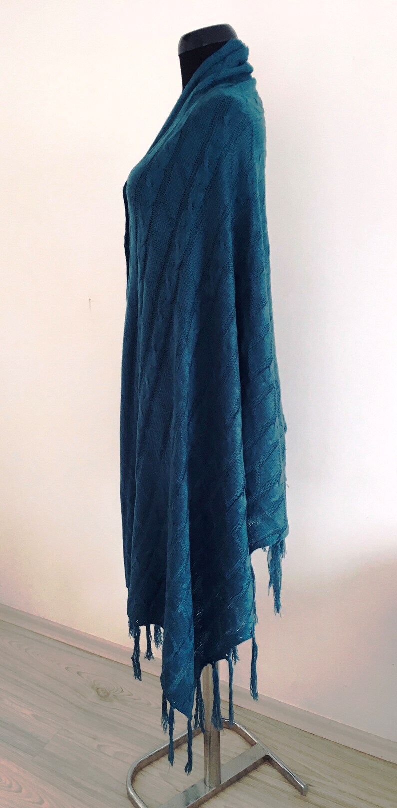 Vintage Large Shawl Multi-functional Cloak Navy Blue - Etsy