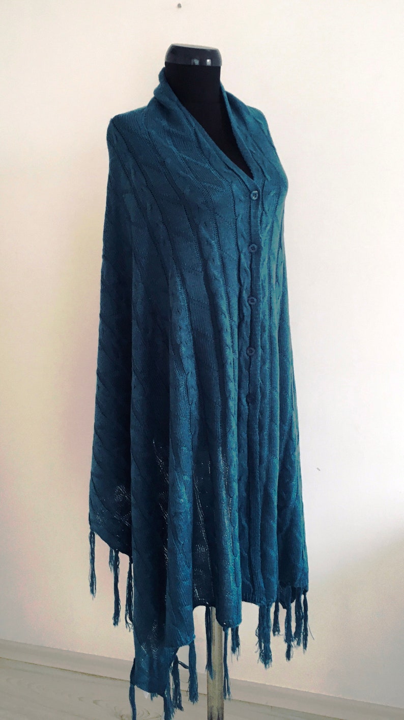 Vintage Large Shawl Multi-functional Cloak Navy Blue - Etsy