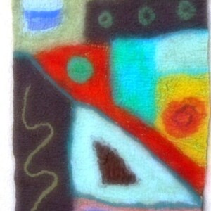 Abstract Felt Painting "geometry", Tapestry From Felt, Art of Textile ...