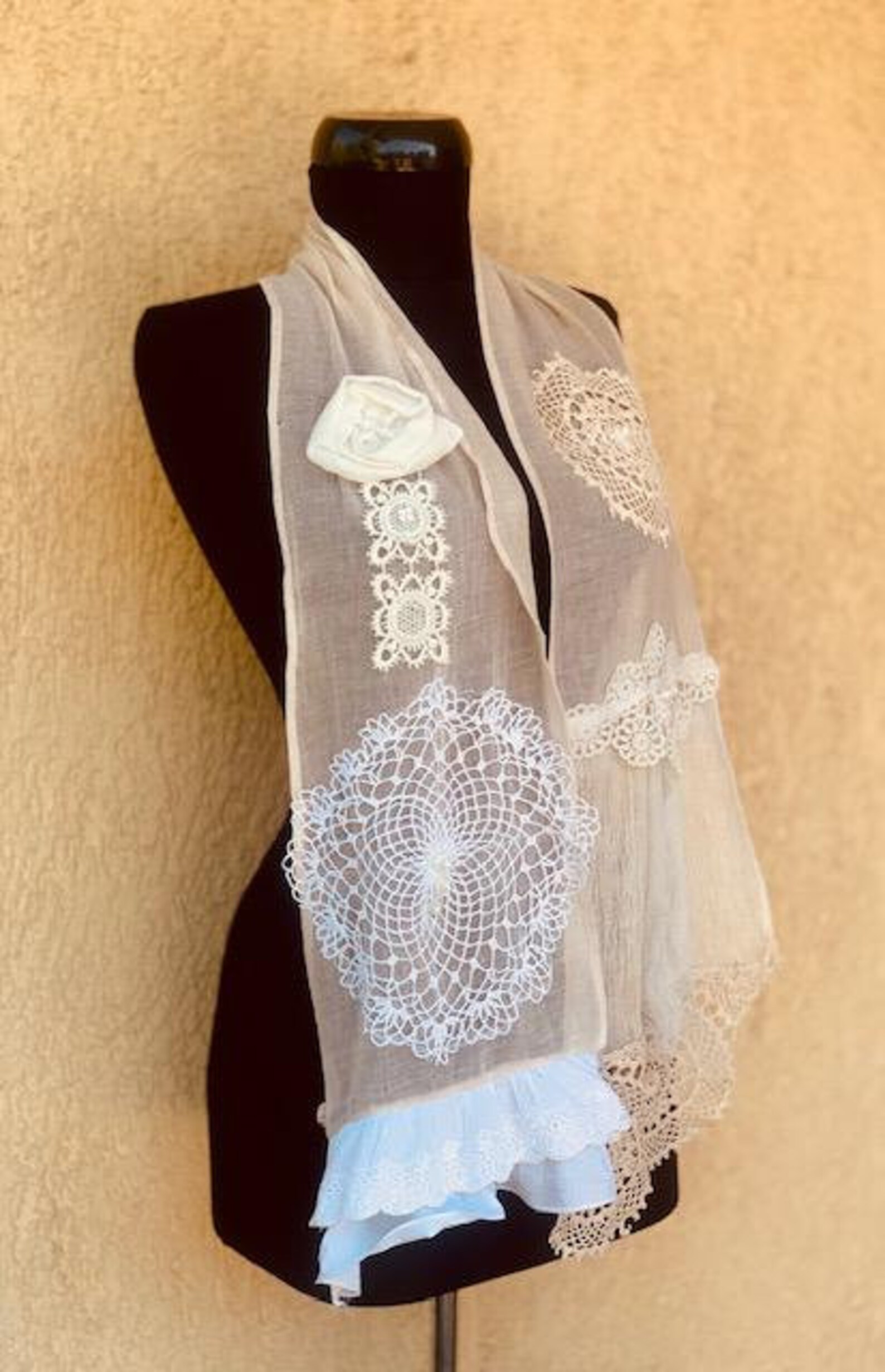 Handmade Lace Shawl | Long, Light and Buoyant | Wearable Art | Chic ...