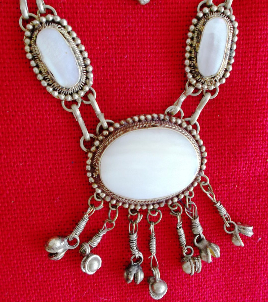 Set of Necklace,vintage 80's Jewelry, Bracelet and Earrings, Indian ...