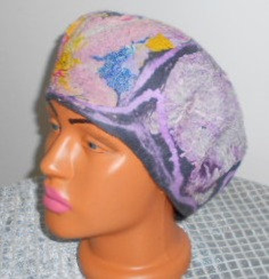 Felt Hat, Felt Beret, Nunofelt Hat, Felt Handmade, Eco-fiber Art - Etsy