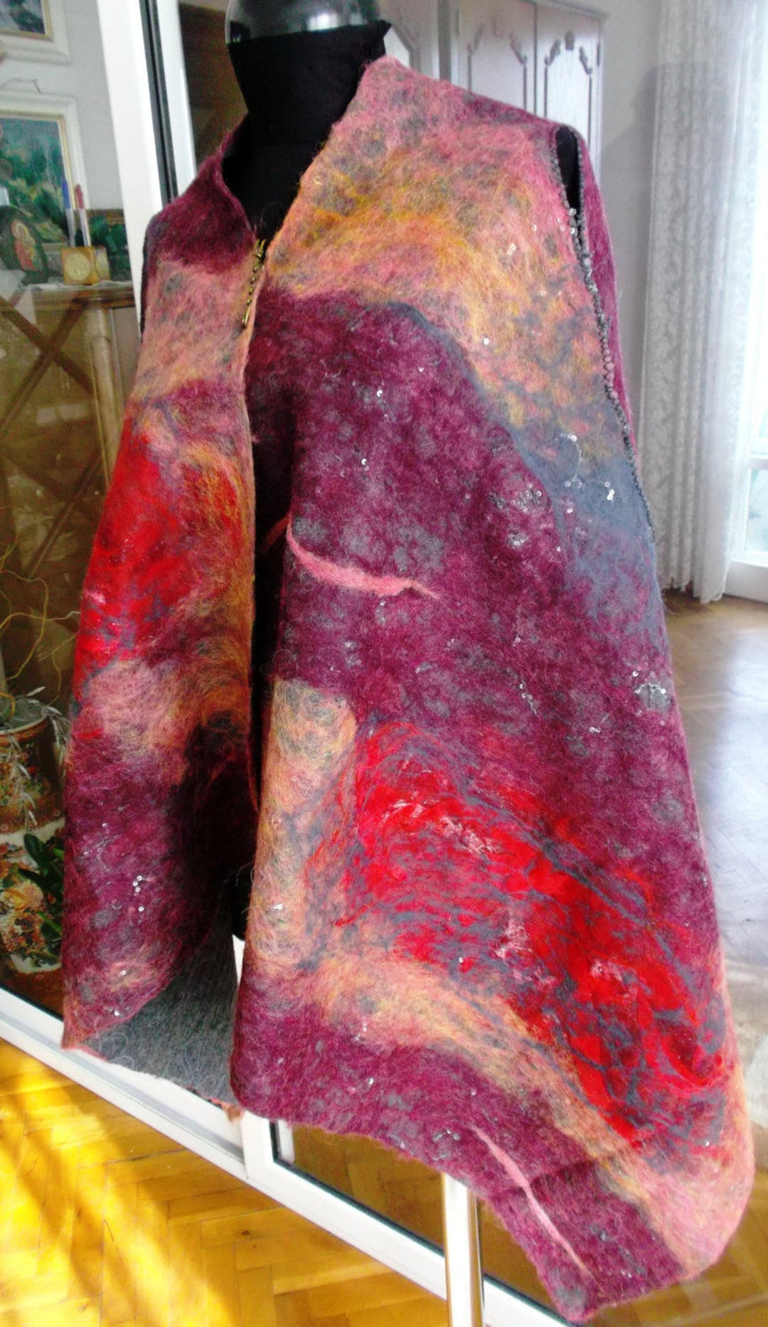 Felt Vest nunofelt Scarf felt Cloak woman Fashion Felt - Etsy