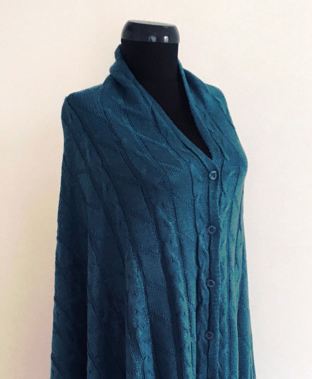 Vintage Large Shawl Multi-functional Cloak Navy Blue - Etsy