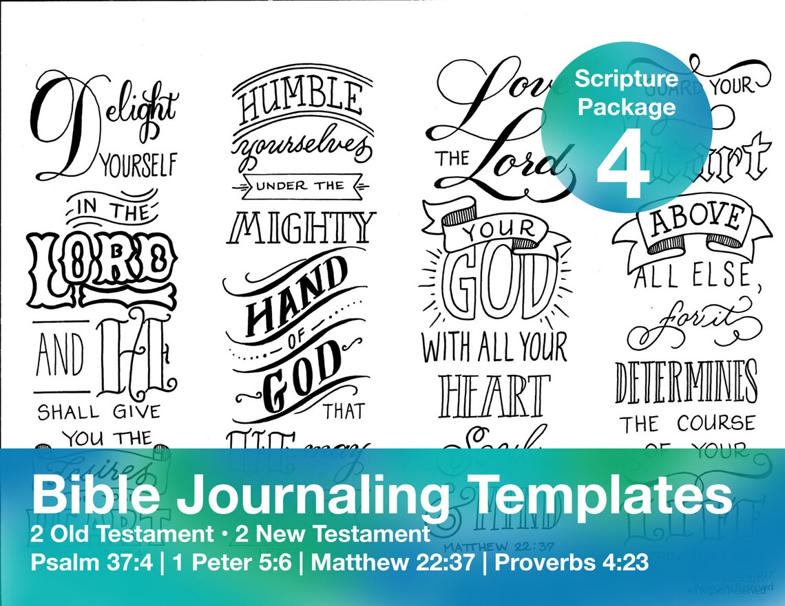Bible Journaling Template Package 4 - Etsy
