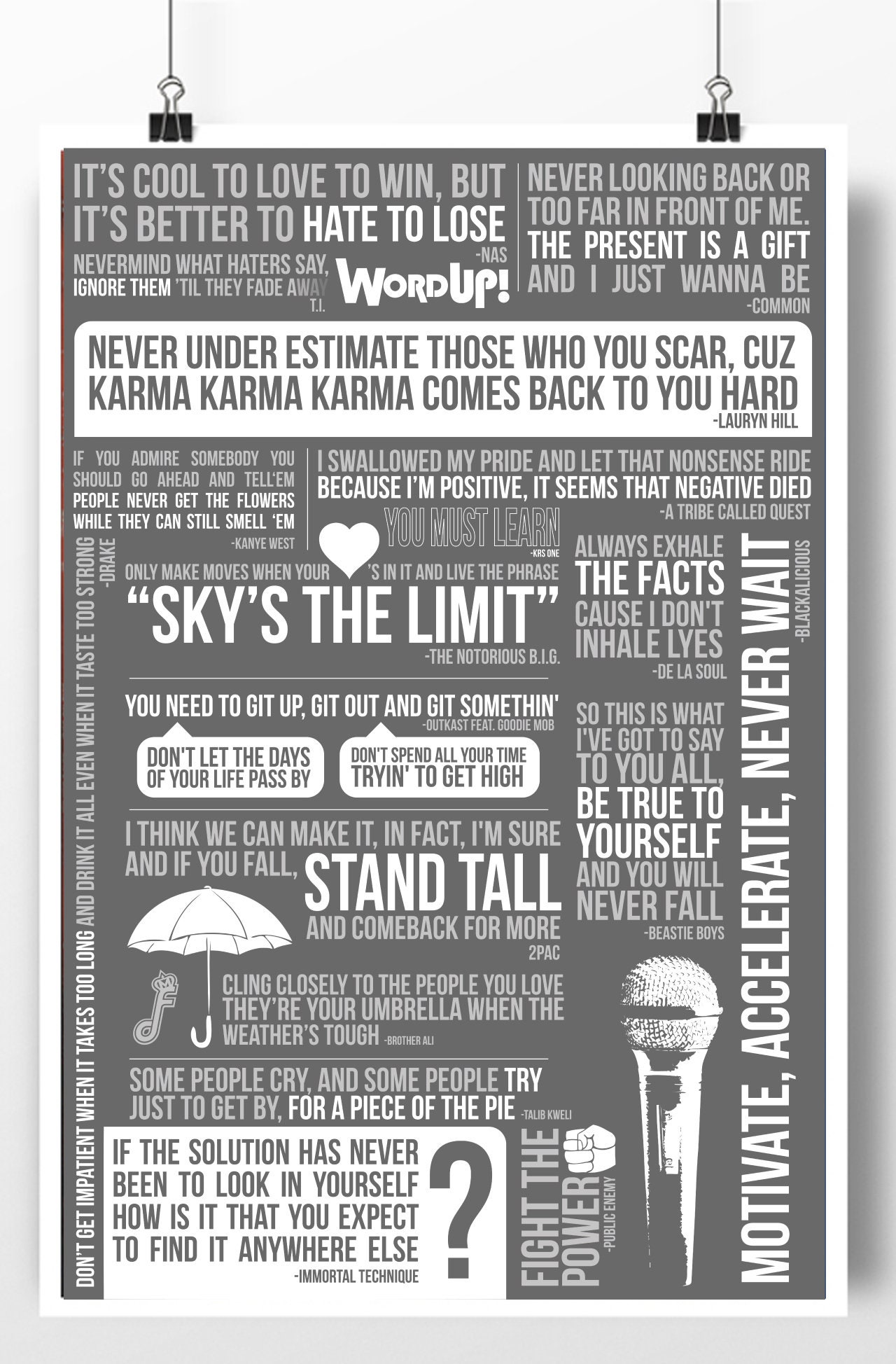 Hip Hop Positive Lyrics Inspiration Wall Art Poster 2pac - Etsy