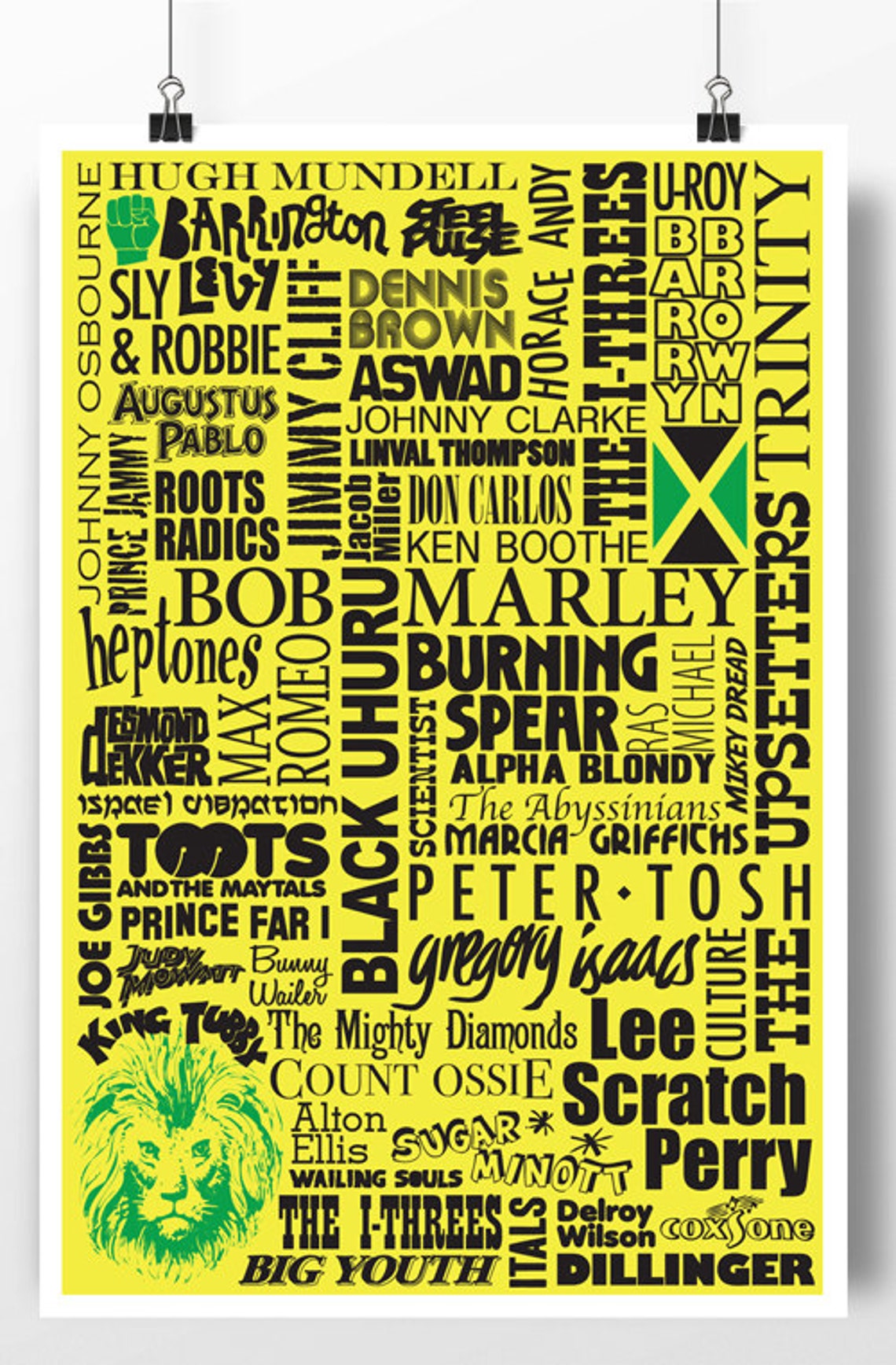 Roots Reggae Poster - Bob Marley, Peter Tosh, Jamaica, Jimmy Cliff ...