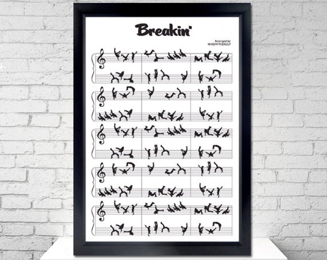 Breakdancing Poster - Music, Music Sheet, Breakdancers, Hip Hop, Old ...