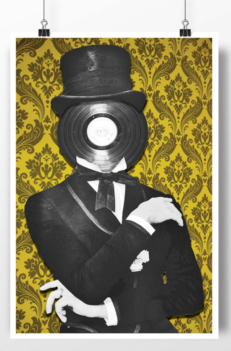 Fancy Poster classy vinyl tuxedo music record wall art | Etsy