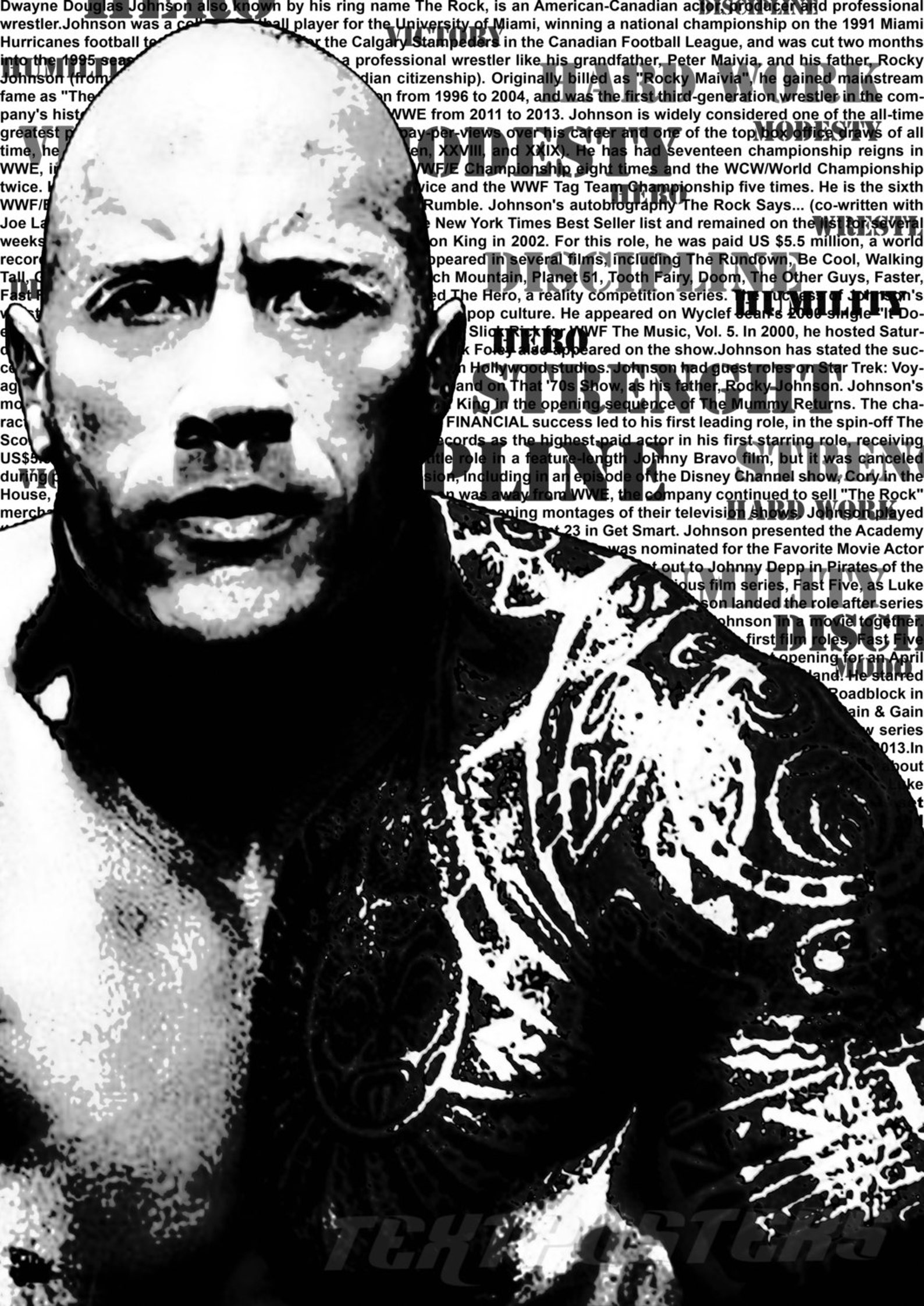 Dwayne The Rock Johnson Poster | Etsy